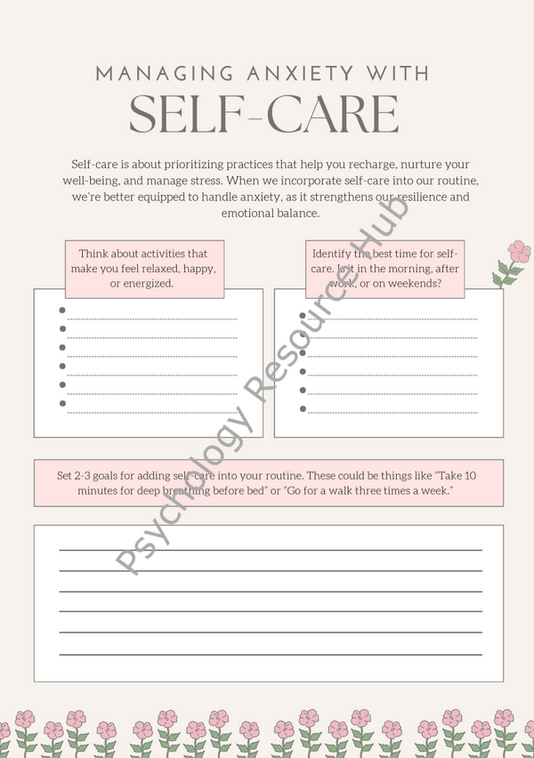 Anxiety Management Through Self-Care | Therapy Activities – Psychology ...